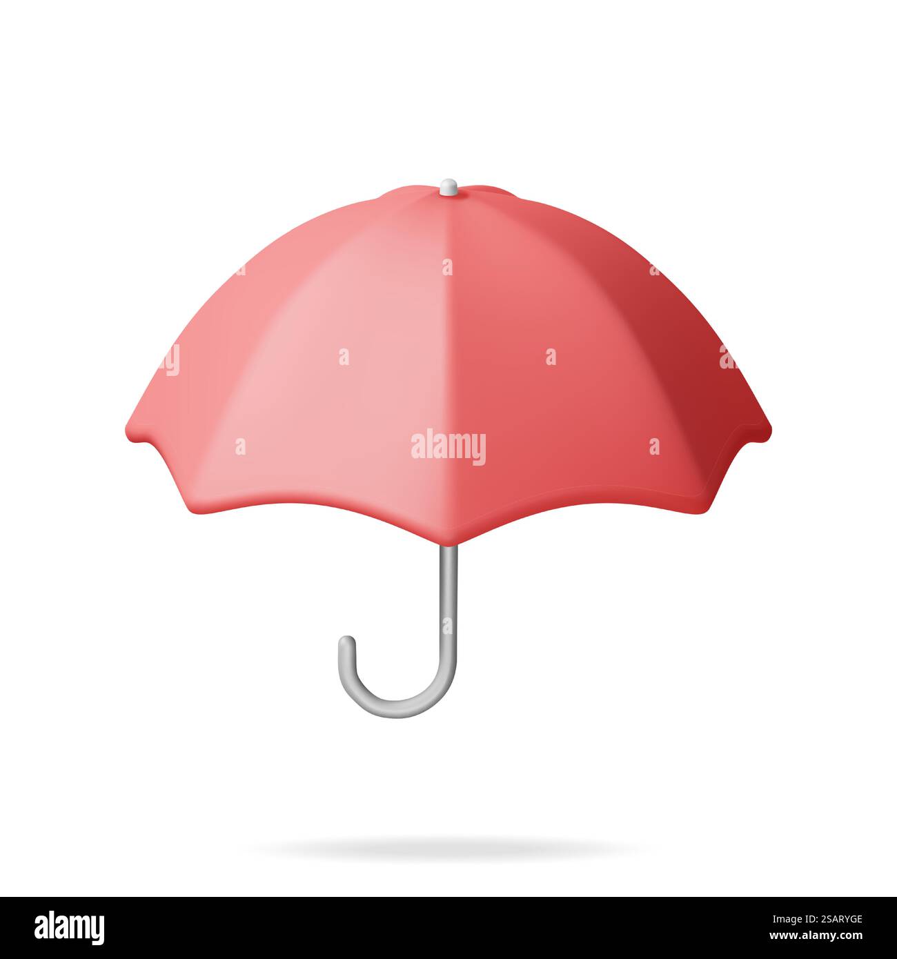 3D Classic Red Umbrella Isolated on White. Render Umbrella Personal ...