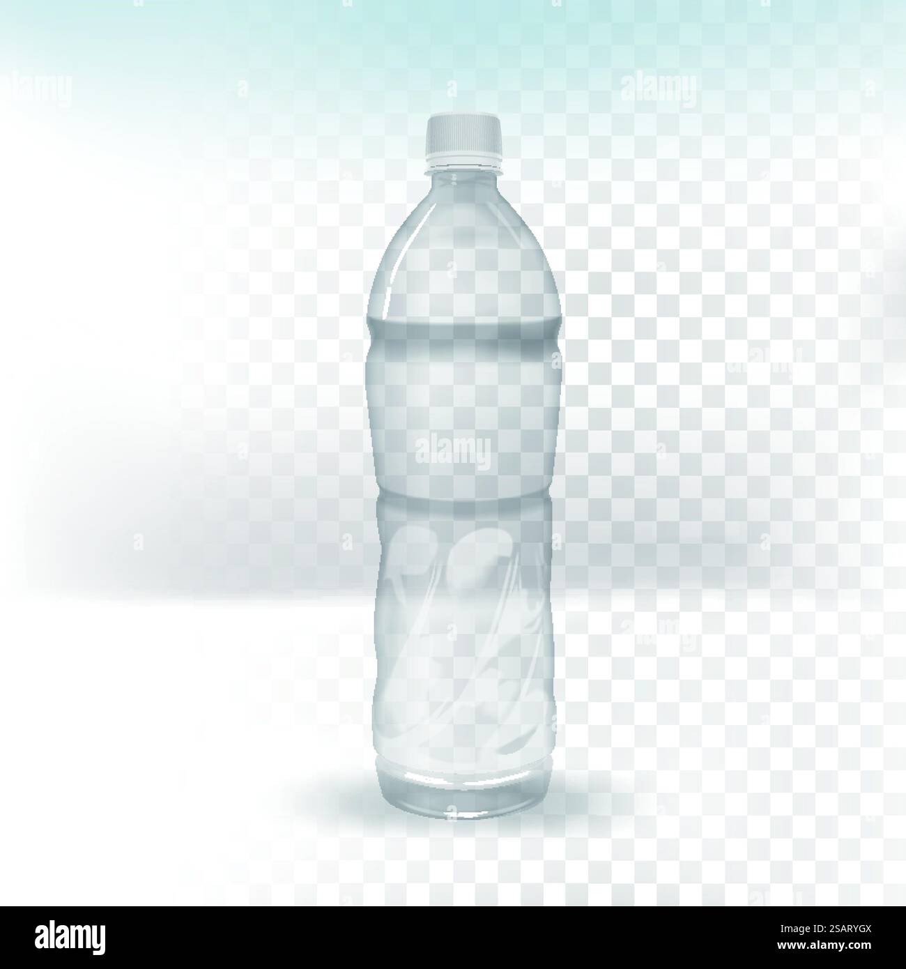plastic beverage bottle with blank label isolated on transparent ...