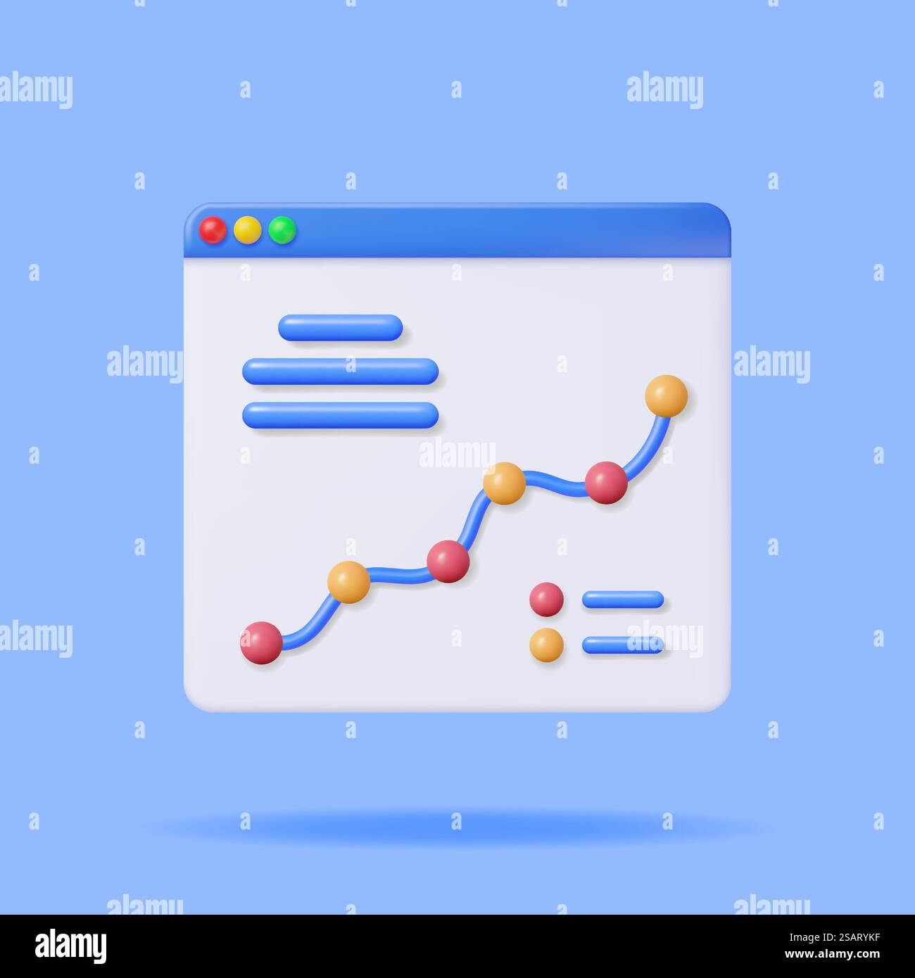3D Growth Stock Chart and Arrow in Browser Window. Render Stock Arrow ...