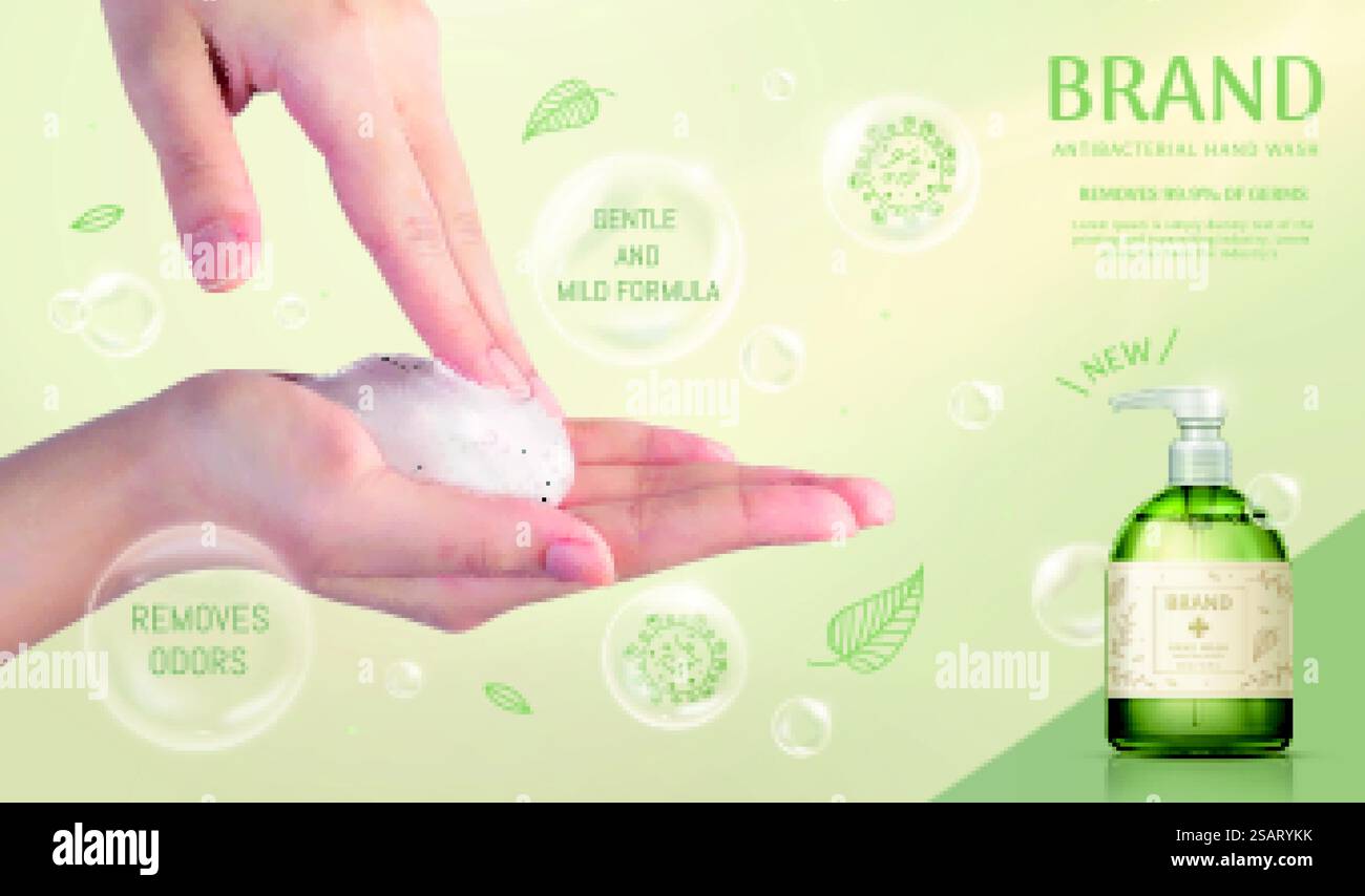 Hand wash ad template Stock Vector Image & Art - Alamy