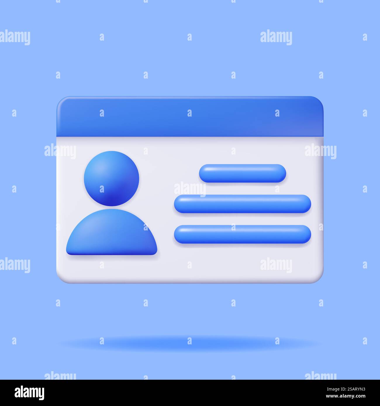 3D ID Card, Driver License or Plastic Card Isolated. Render Identity ...