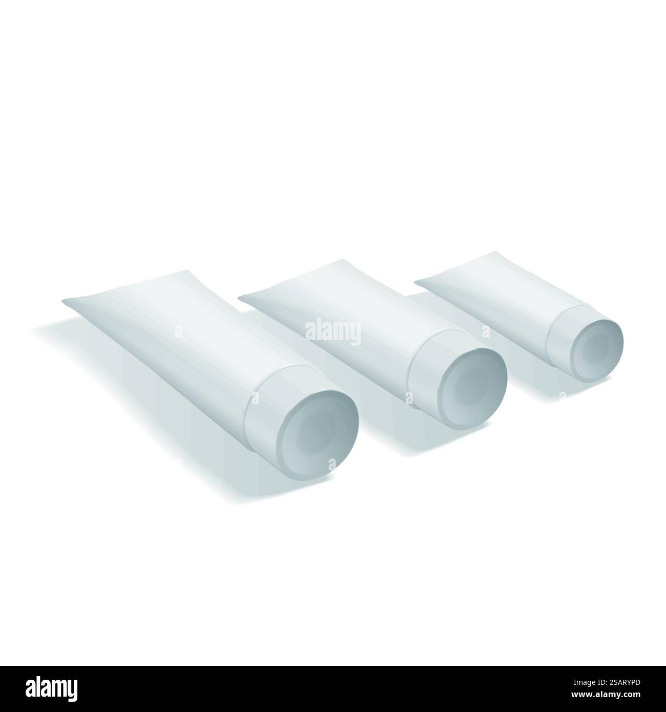 blank tubes set with a wide cap isolated on white background. tubes set ...