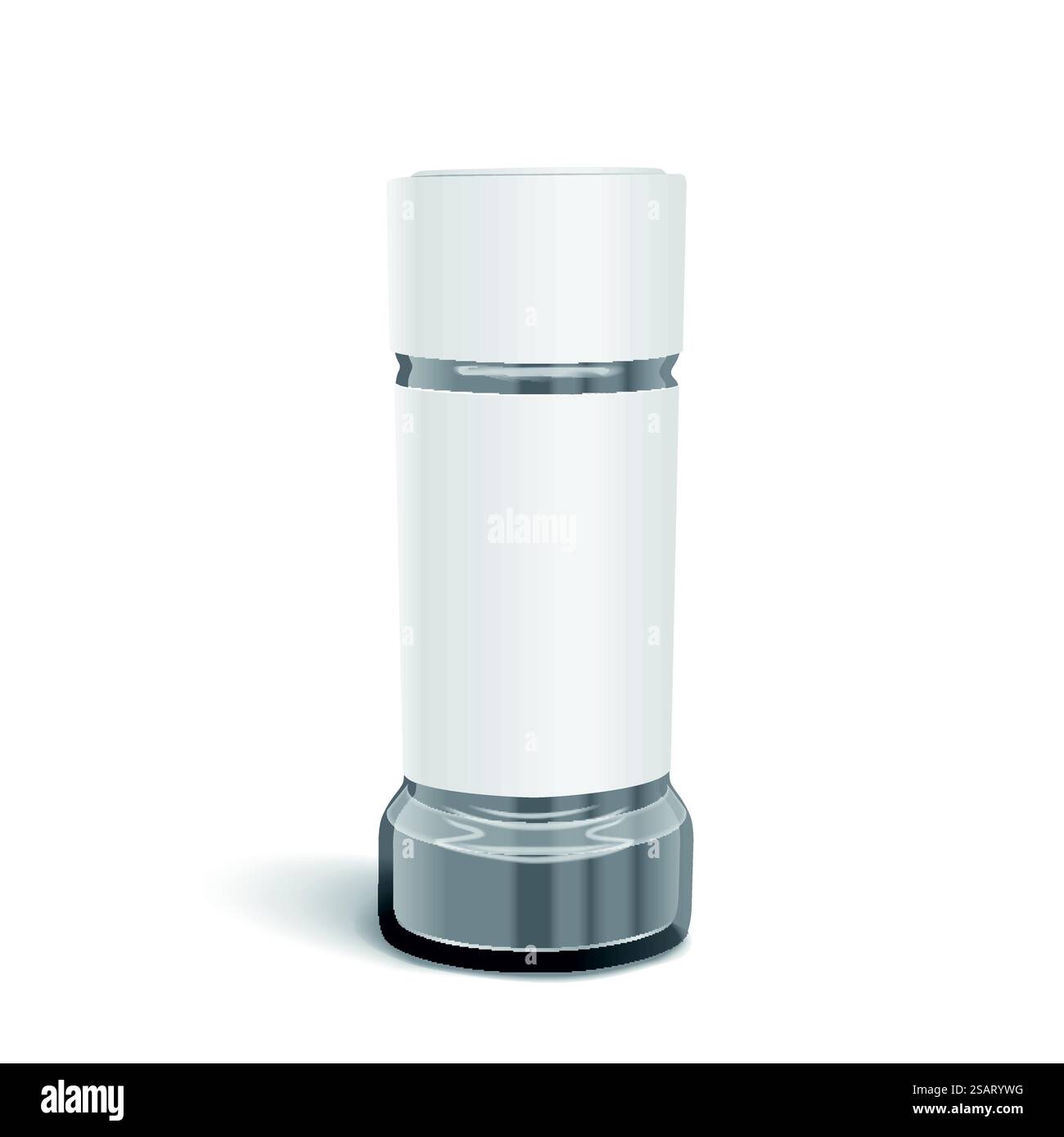 blank glass salt and pepper shakers on white background. blank pepper ...