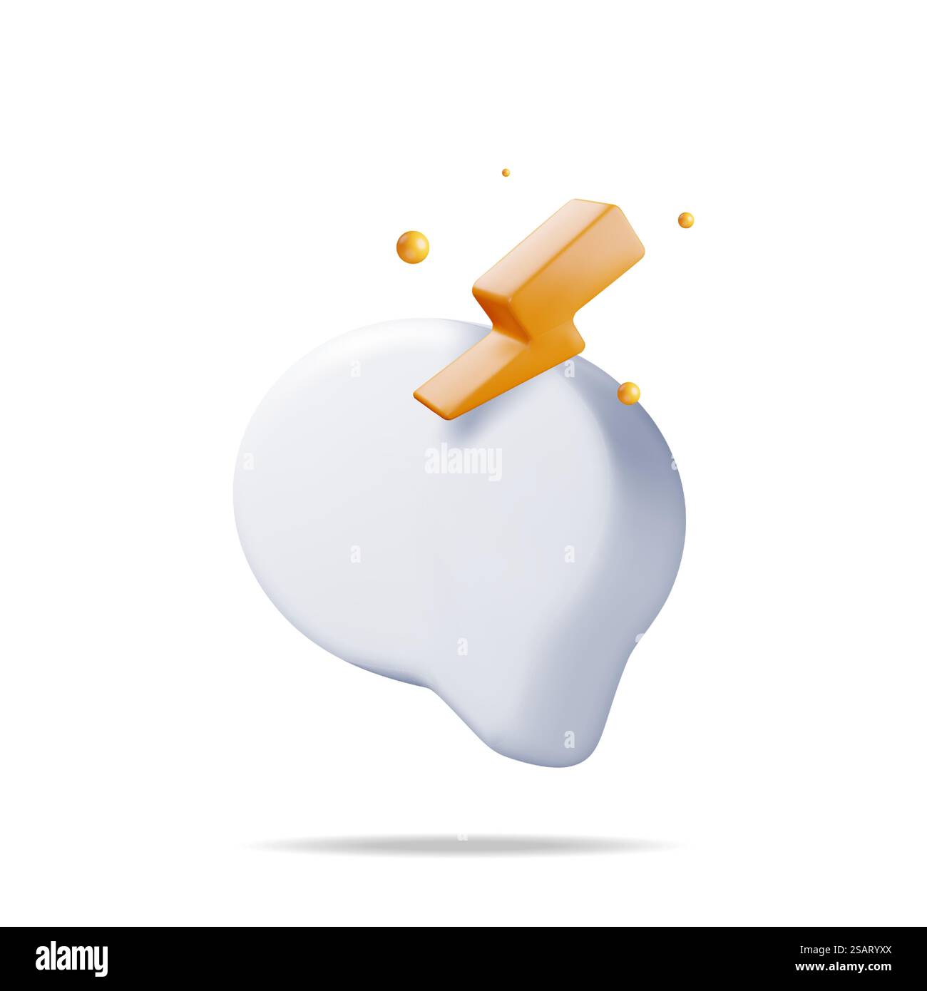 3D White Blank Speech Bubble with Lightning Isolated. Render Chat ...
