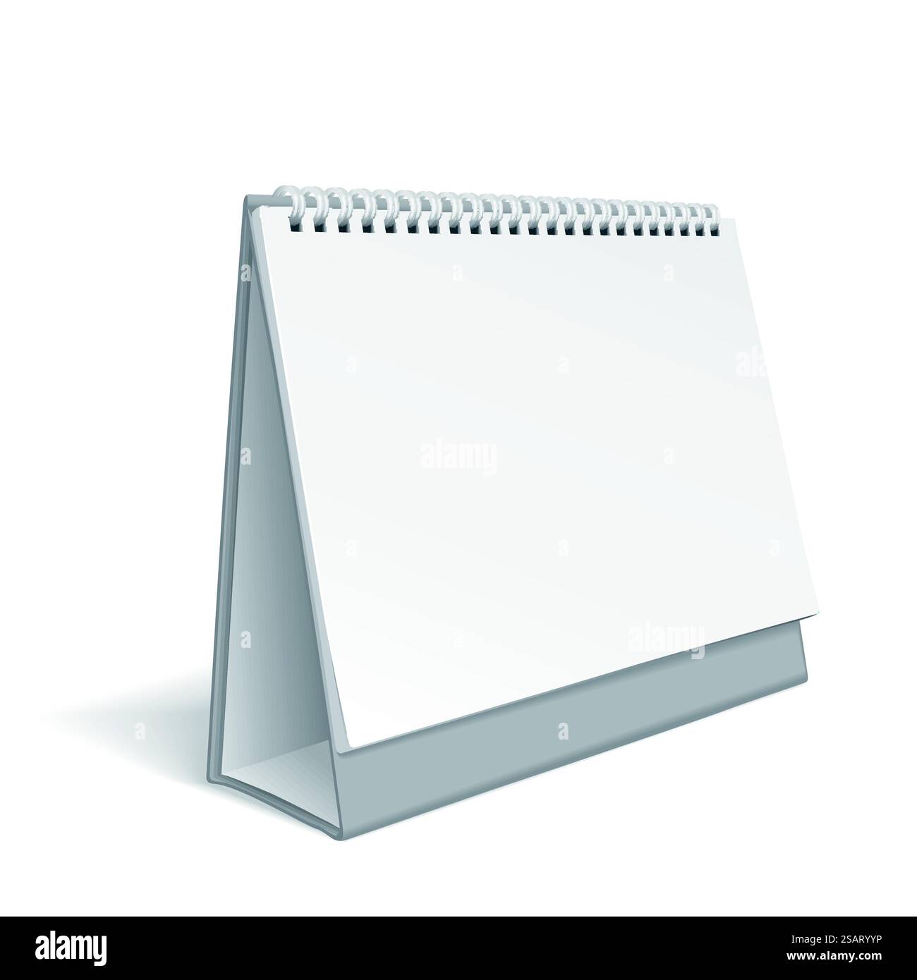 blank desktop calendar isolated on white background. blank desktop ...