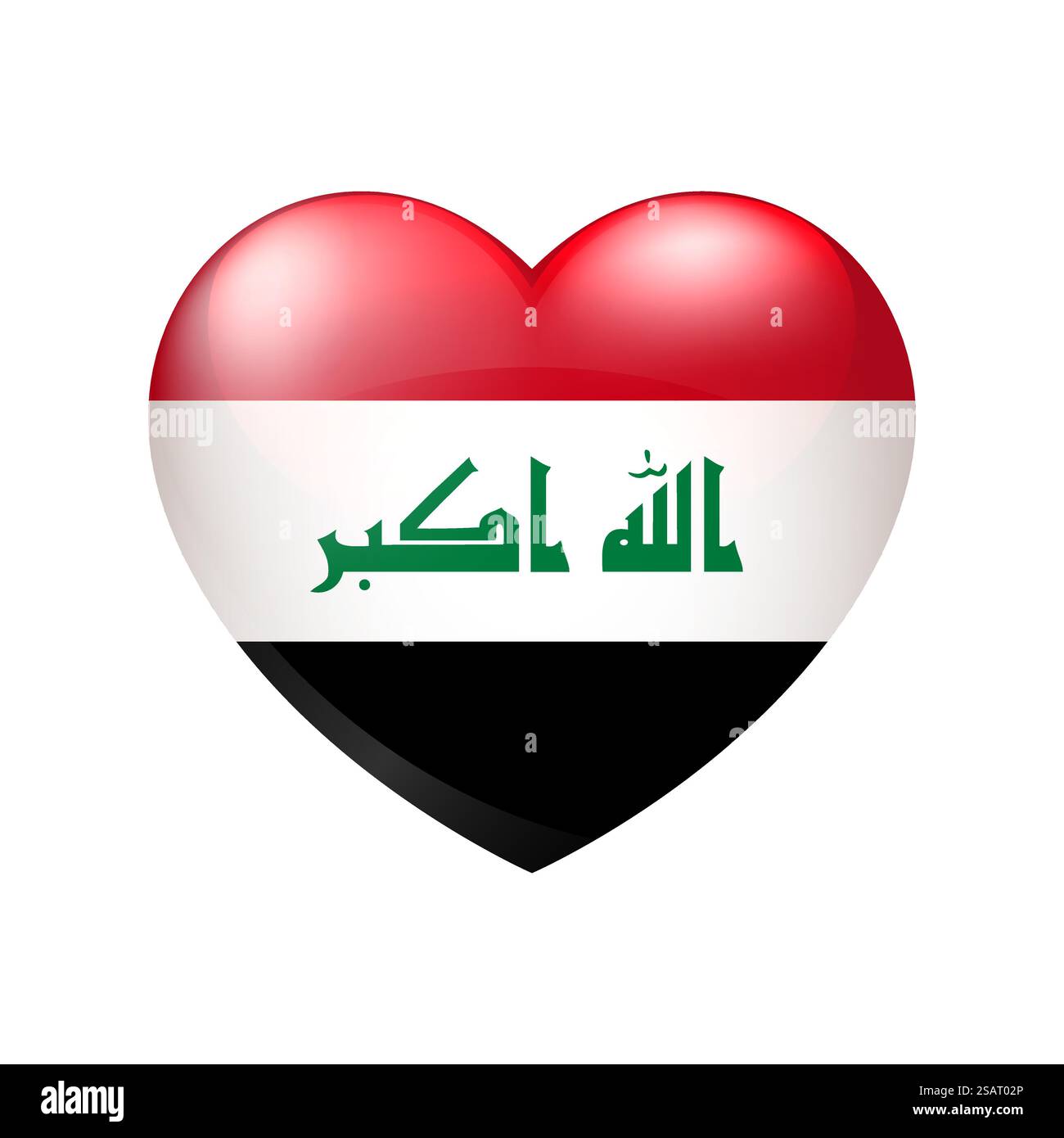 Iraq flag in heart. Vector emblem icon. Country love symbol. Isolated ...