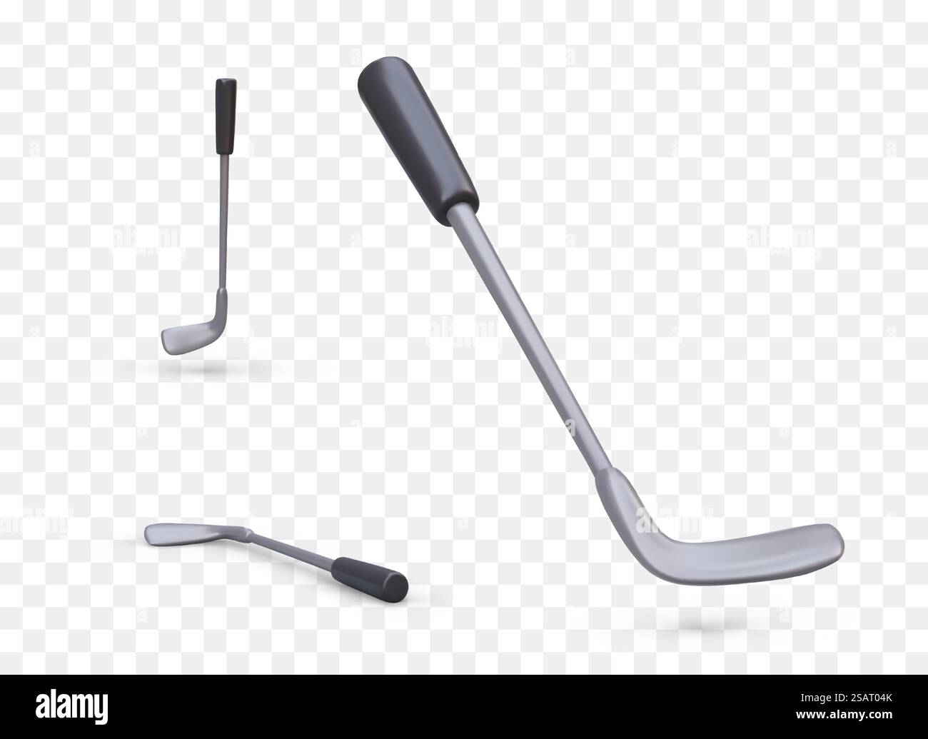 Realistic golf club. Metal sports stick for playing with ball. Isolated ...