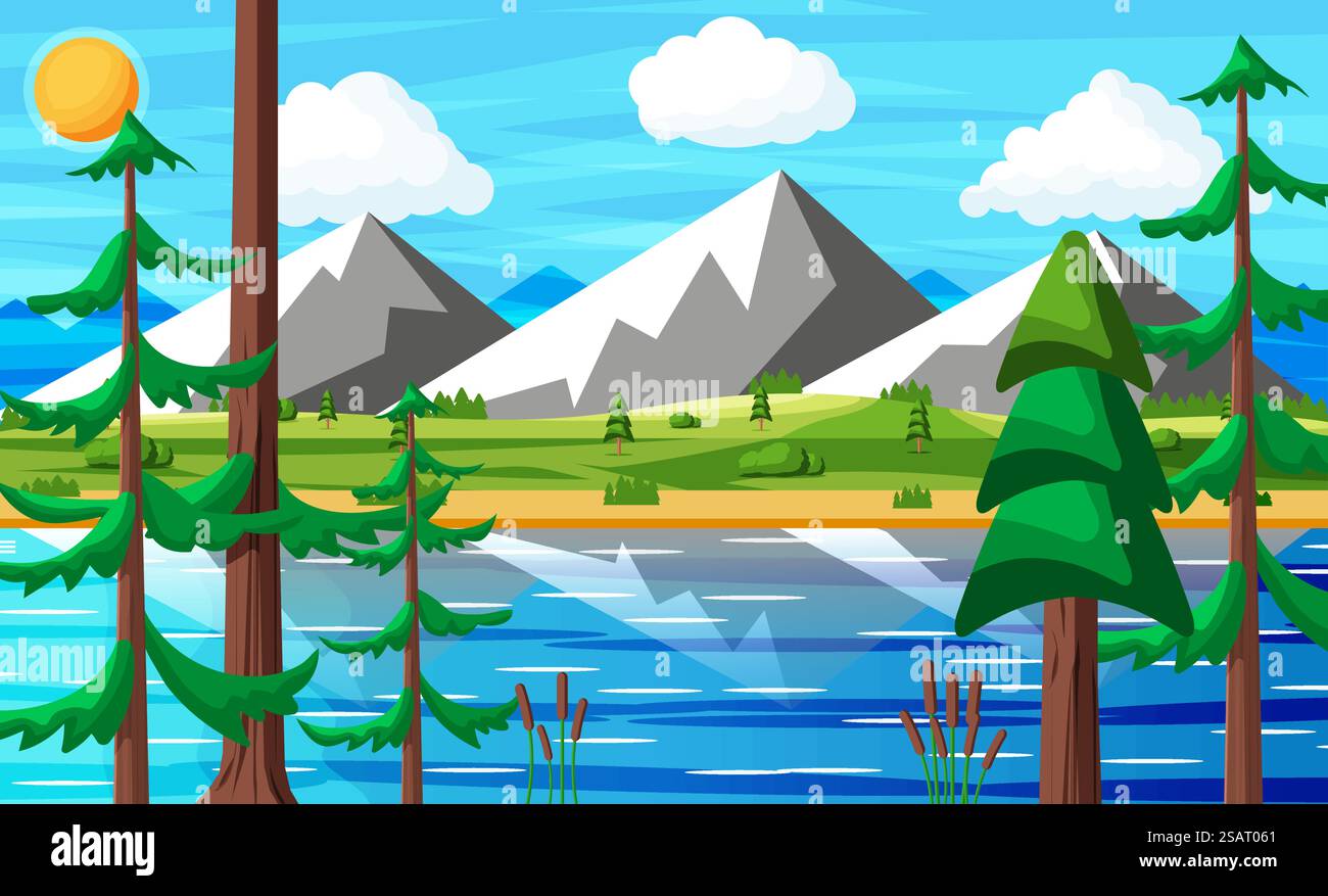 Valley rocks in summer Stock Vector Images - Alamy