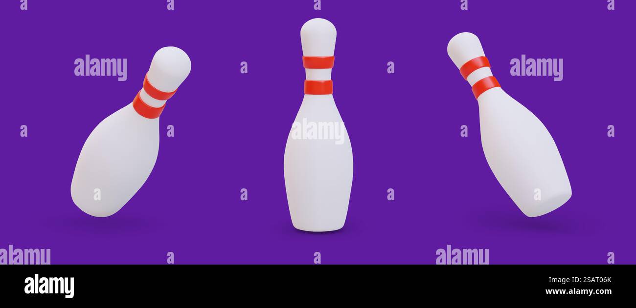 Set of realistic skittles. Vertical starting and falling position ...