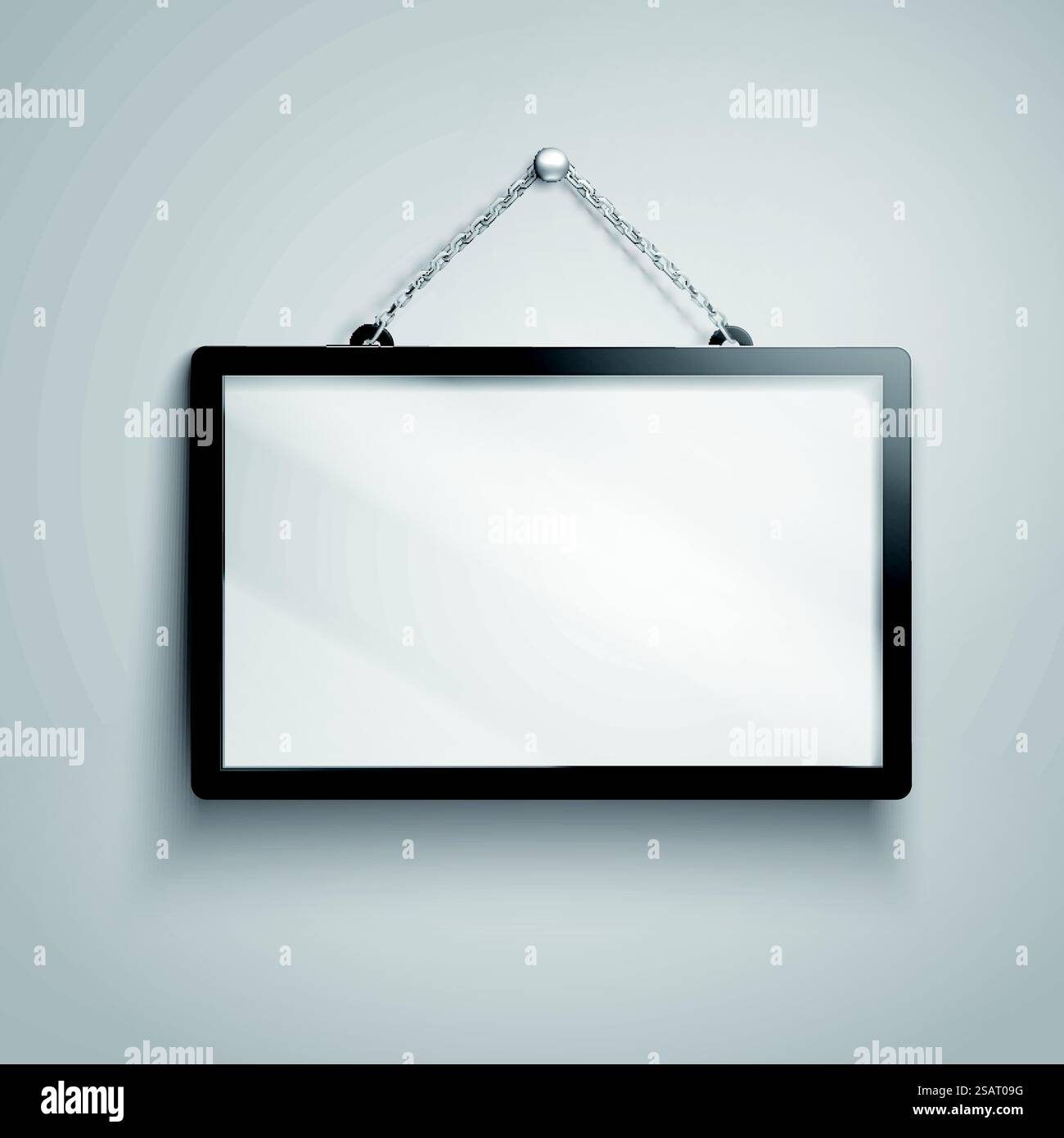hanging sign with no words, isolated gray background 3d illustration ...
