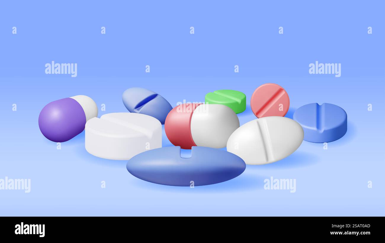 3D Classic Capsule Pill and Tablet Collection. Render Capsule Tablets ...