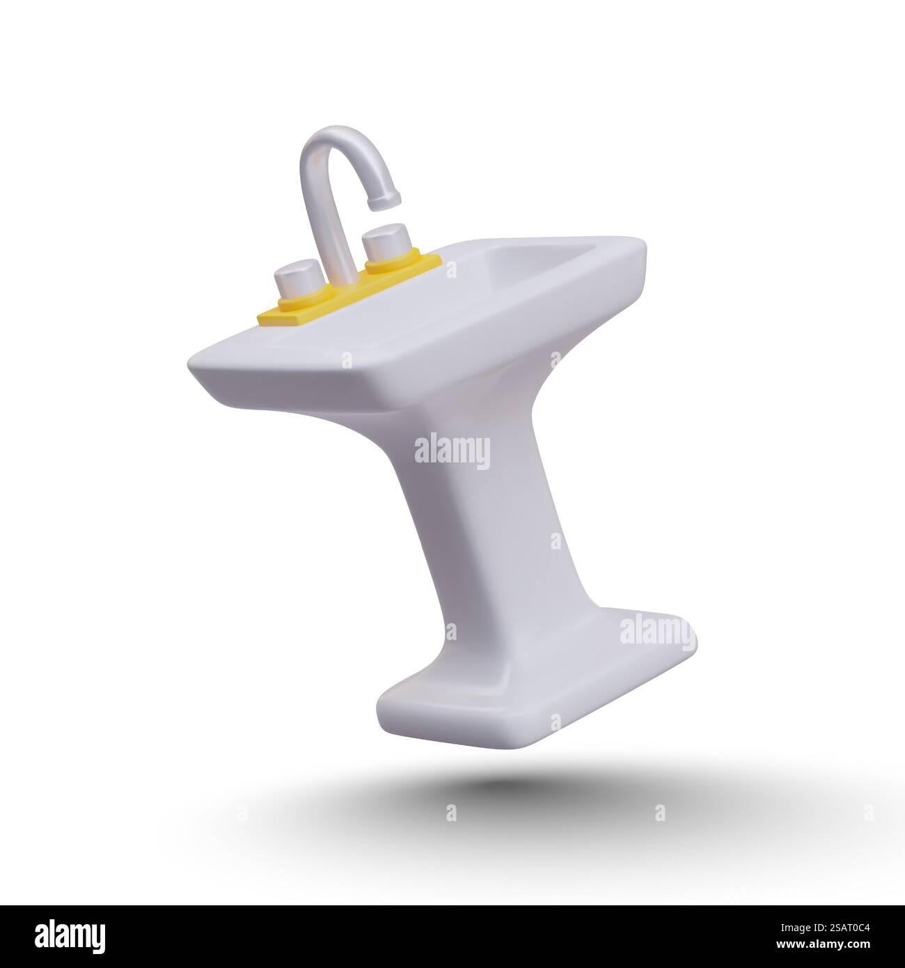 Ceramic wash basin. 3d realistic element for home or public bathroom ...