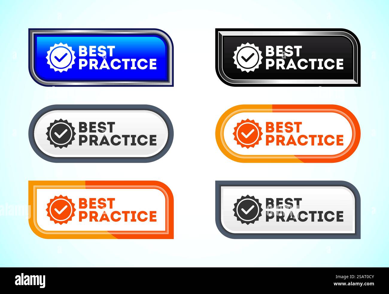 Best practice button set of different shapes and colors. Suitable for ...