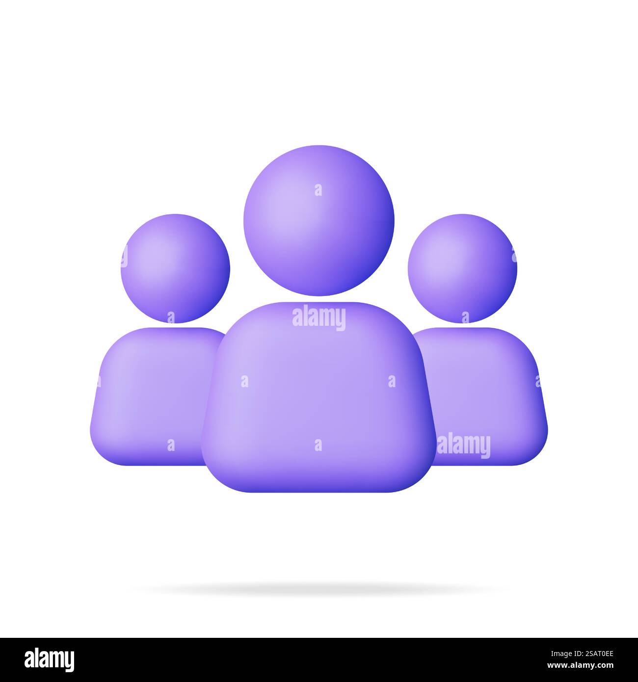 3D Simple Group User Icon Isolated. Render Group Profile Photo Symbol ...