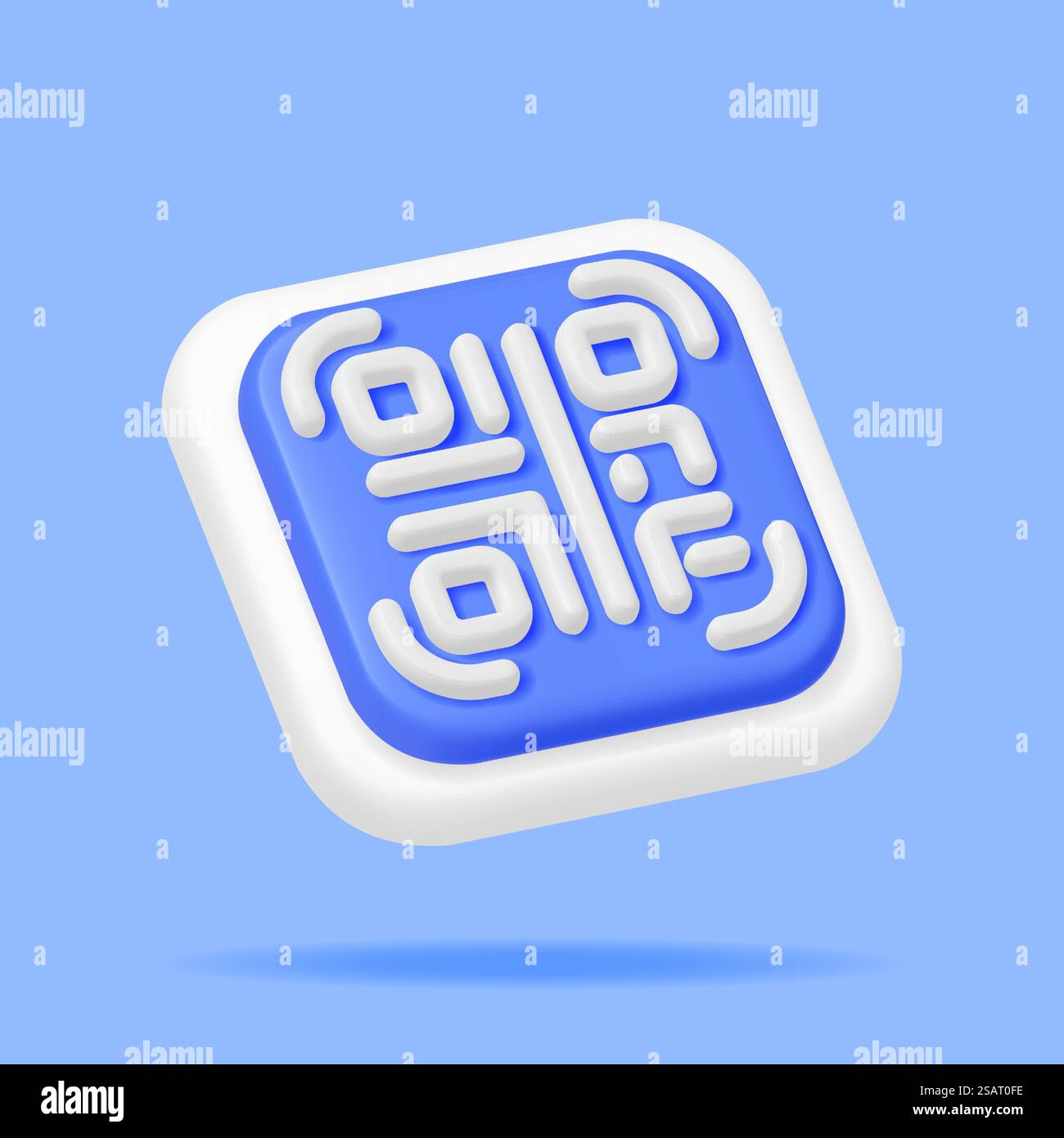 3d QR Code Icon Isolated. Render Modern QR Code Symbol. Concept of ...