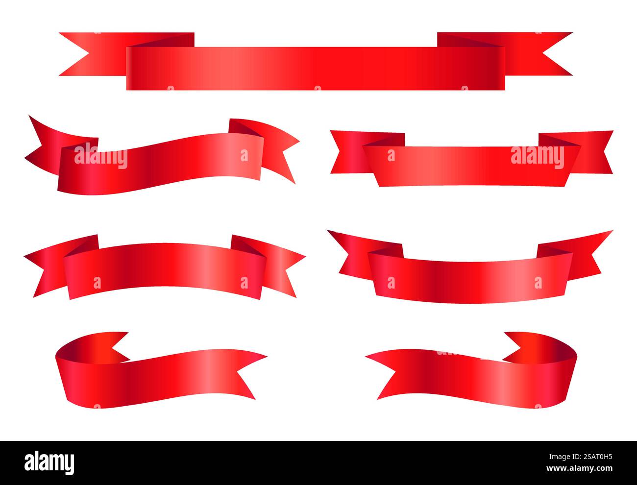 Different gold ribbon set. Template of blank banners collection ...