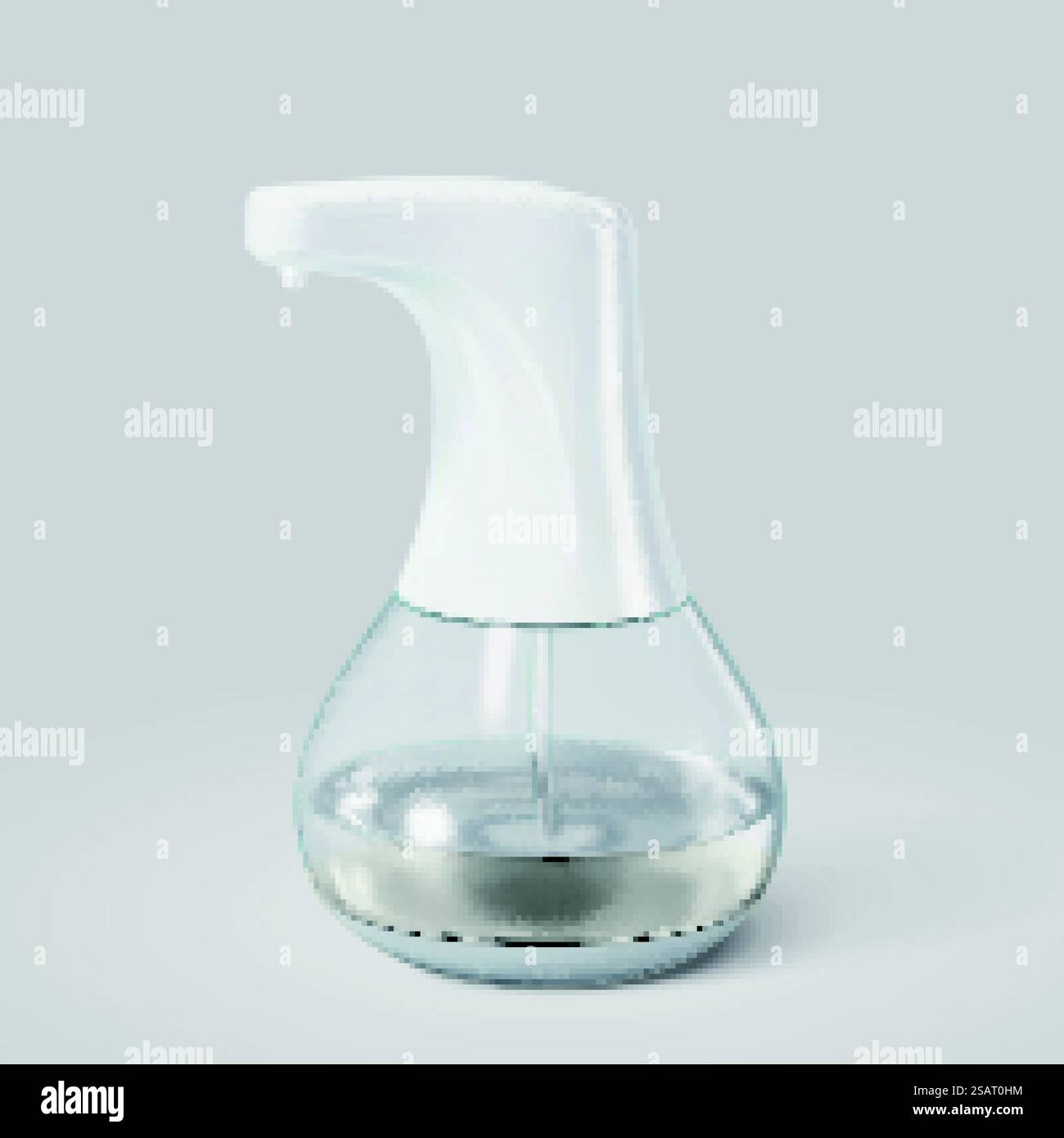 3d illustration of modern alcohol spray dispenser mock-up. Glass ...