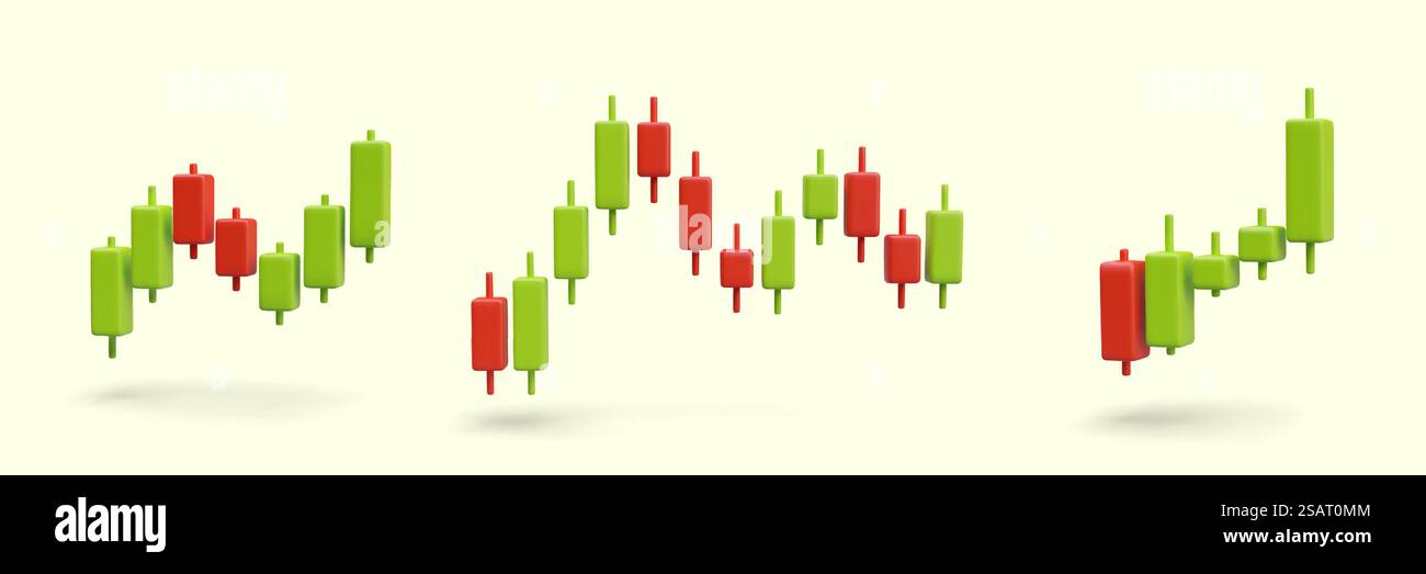 Set of different colorful diagrams in different positions. Objects for ...