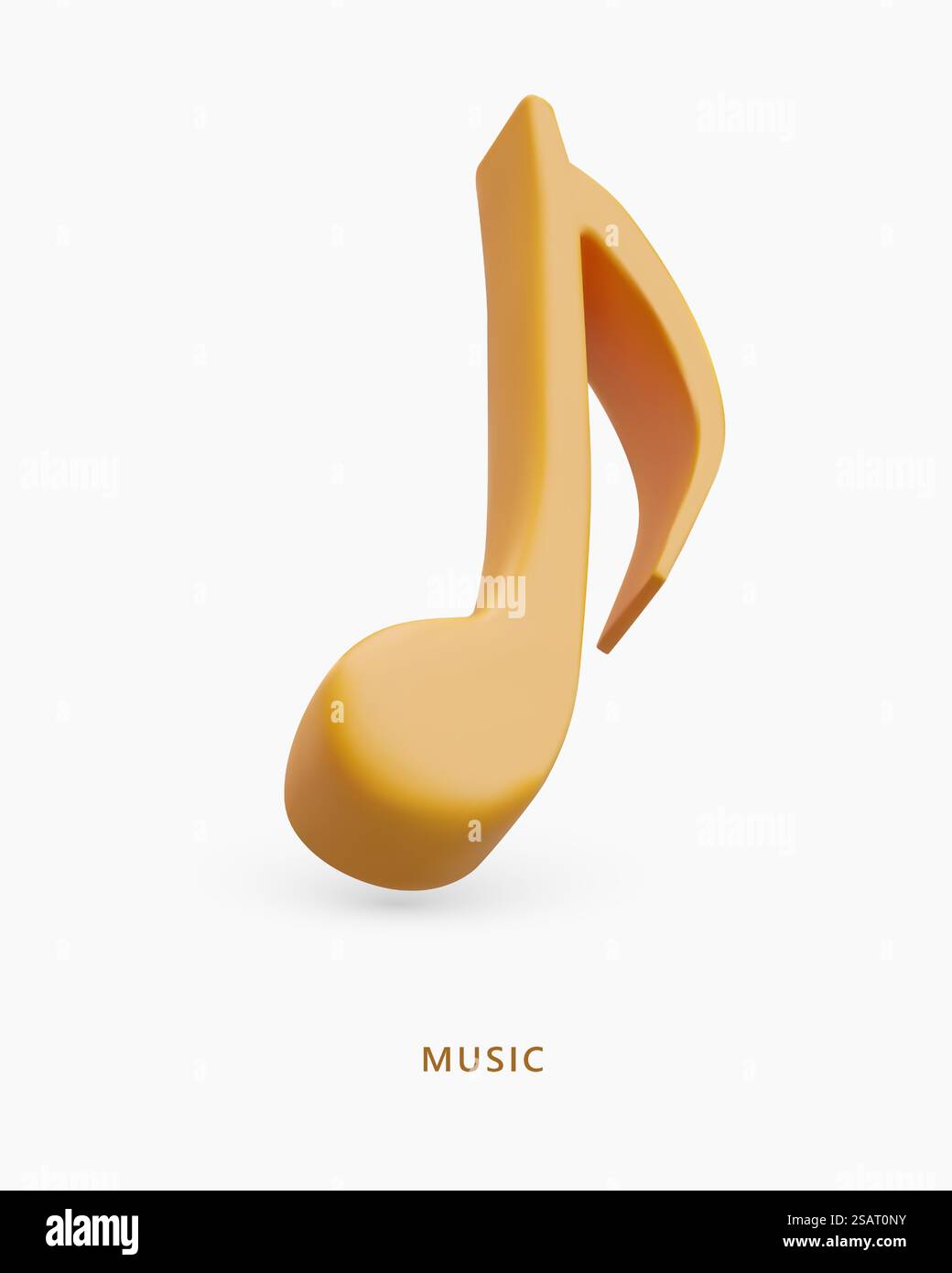 3d single golden eight note hi-res stock photography and images - Alamy