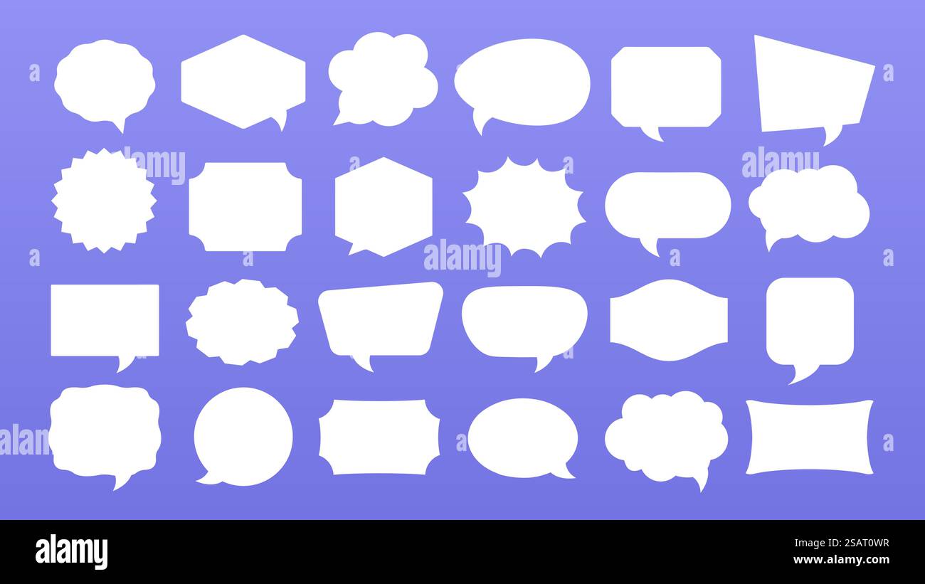 Abstract white geometric shapes set. Outline blank frame templates ...