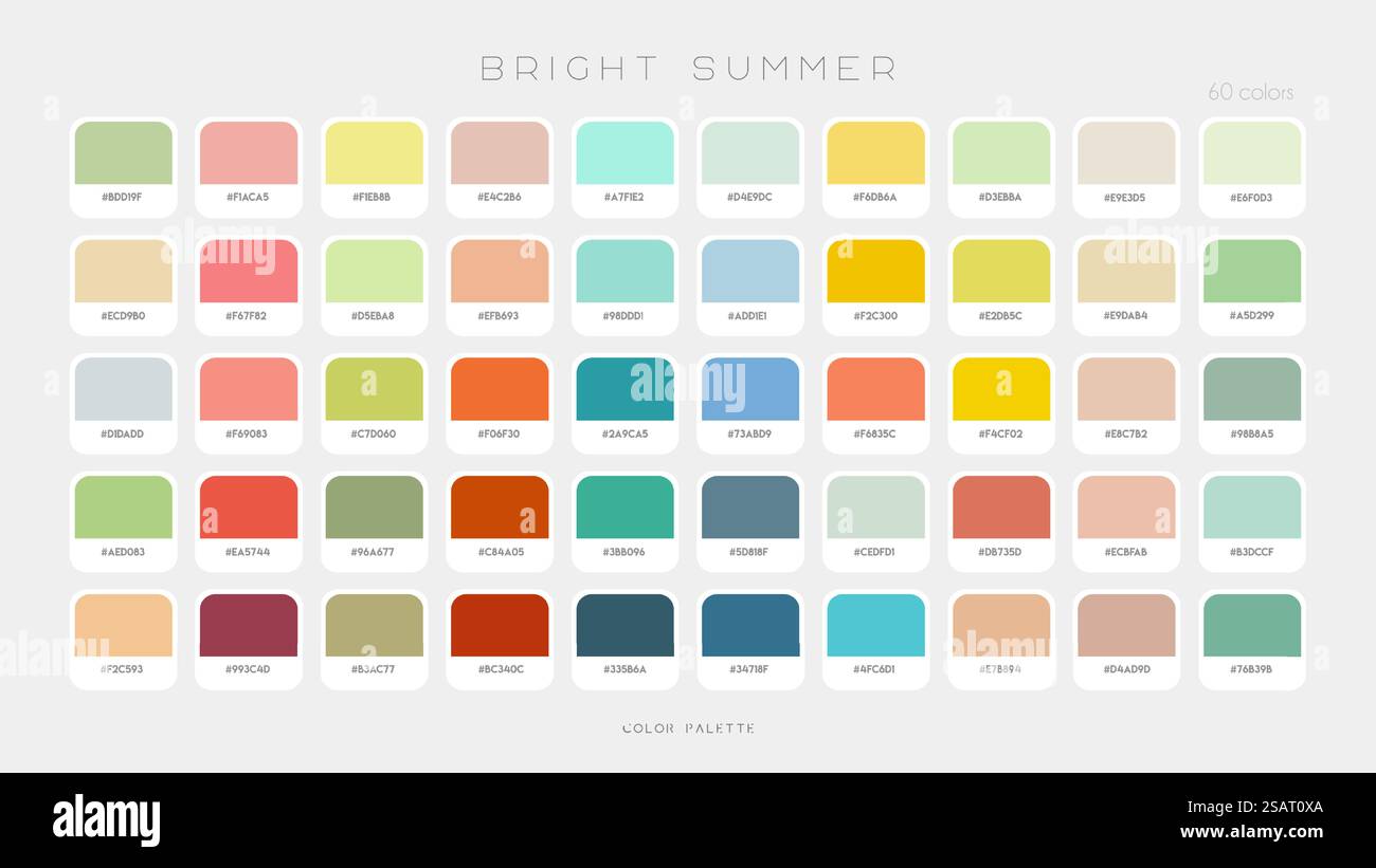 Bright Summer Palette. Fashion color trend vibes. Color palette ...