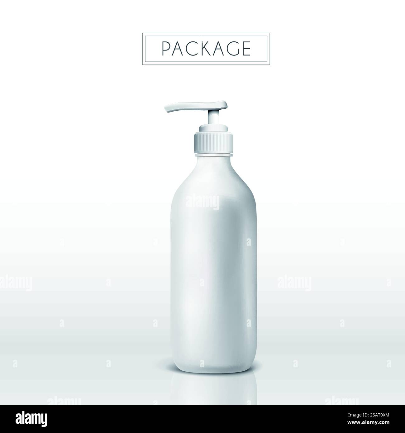 Cosmetic liquid soap bottle,3D illustration realistic pearl white ...