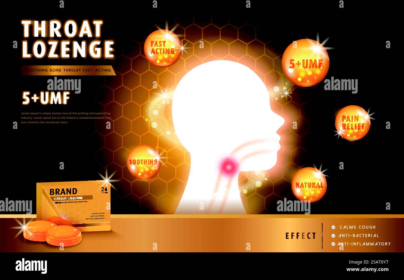 Honey throat lozenge Stock Vector Image & Art - Alamy