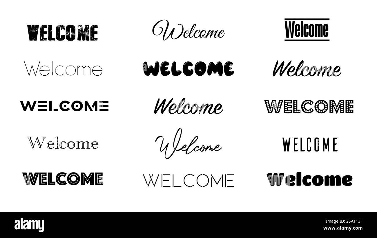 Welcome brush lettering card calligraphy hi-res stock photography and ...