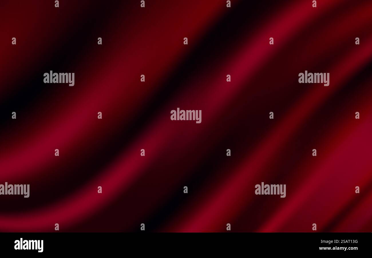 Luxury red silk fabric background. Dark red satin with wavy folds ...