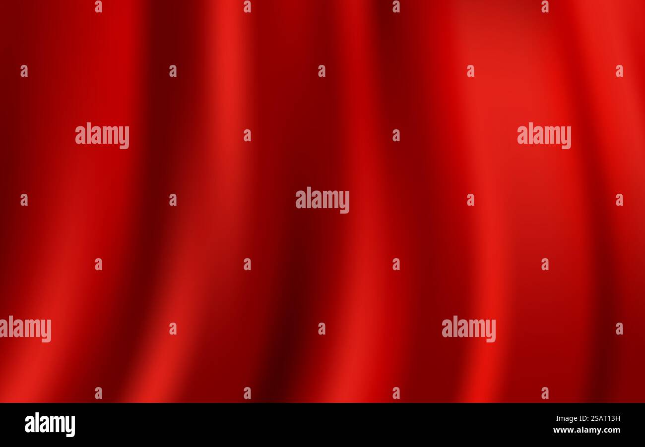 Luxury red silk fabric background. Red satin with wavy folds. Texture ...