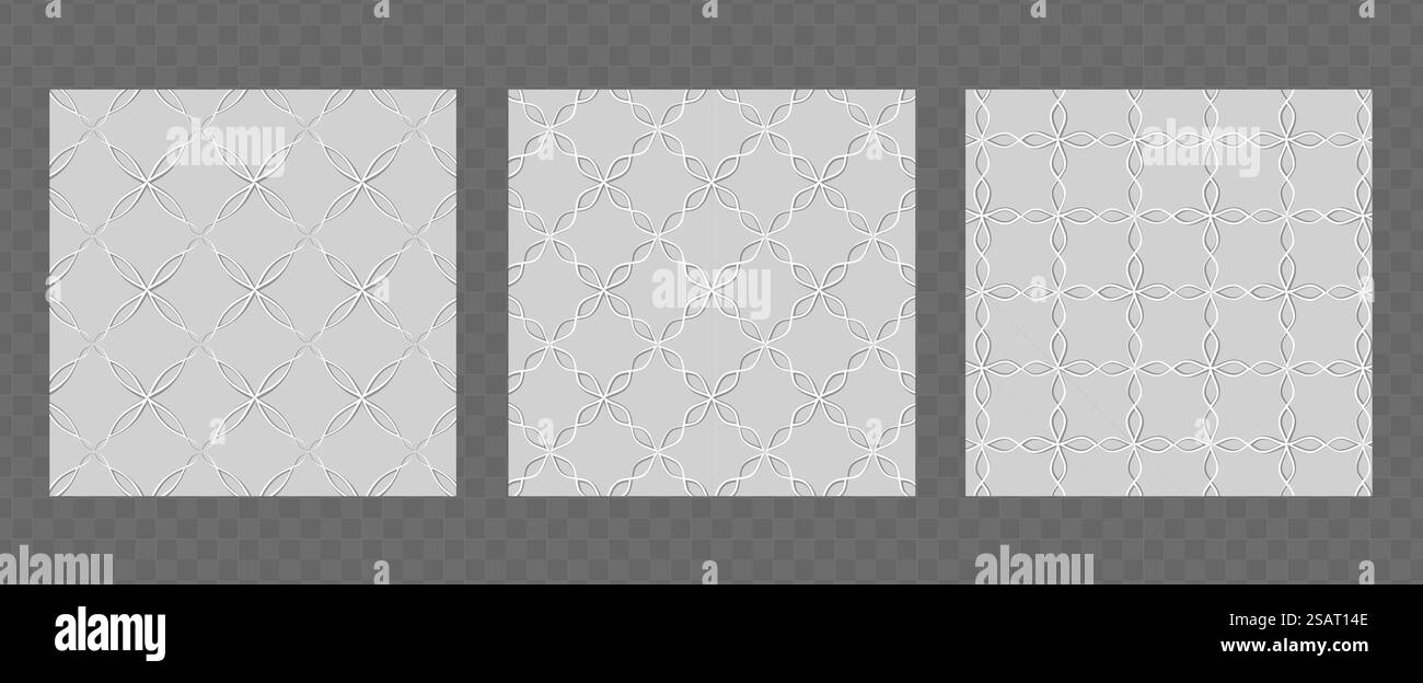 Vintage seamless pattern set. Background templates in old style with ...
