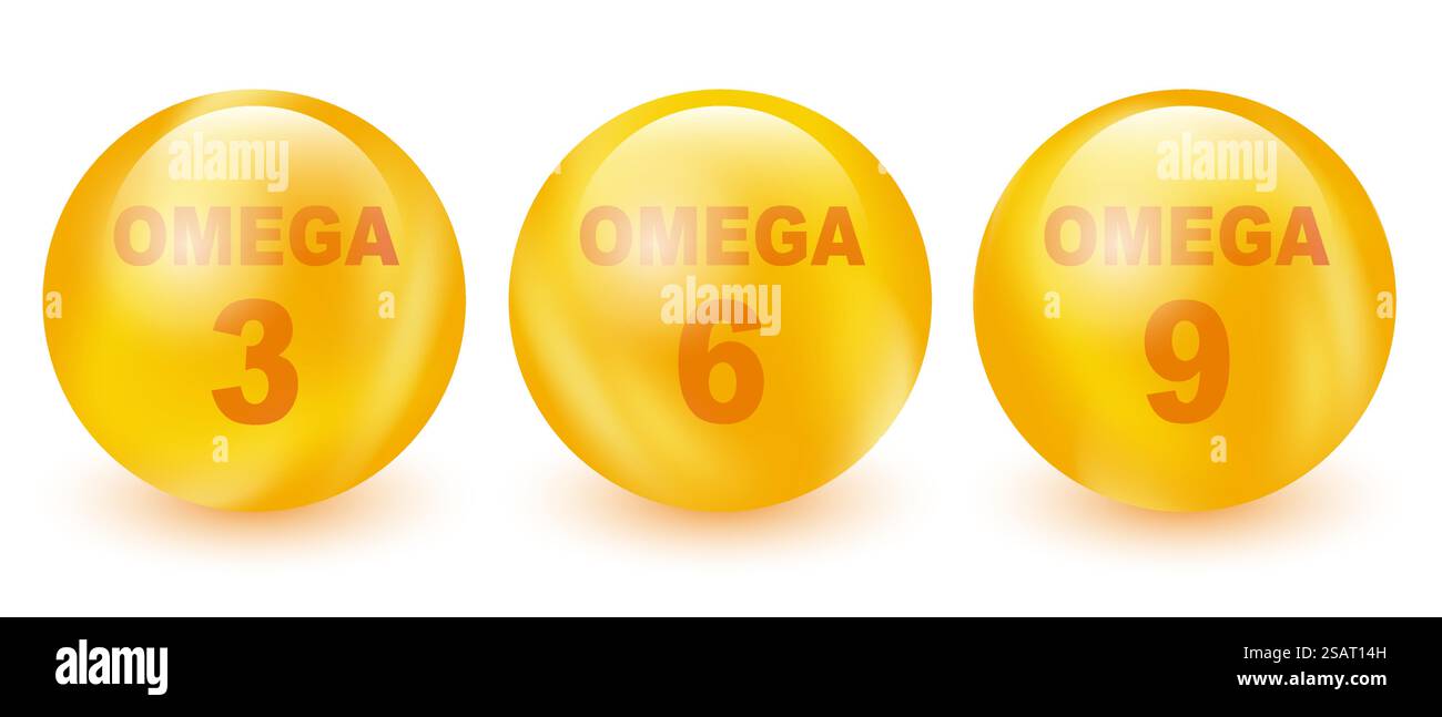 Vector Omega acids three six and nine fish oil pill isolated on white ...