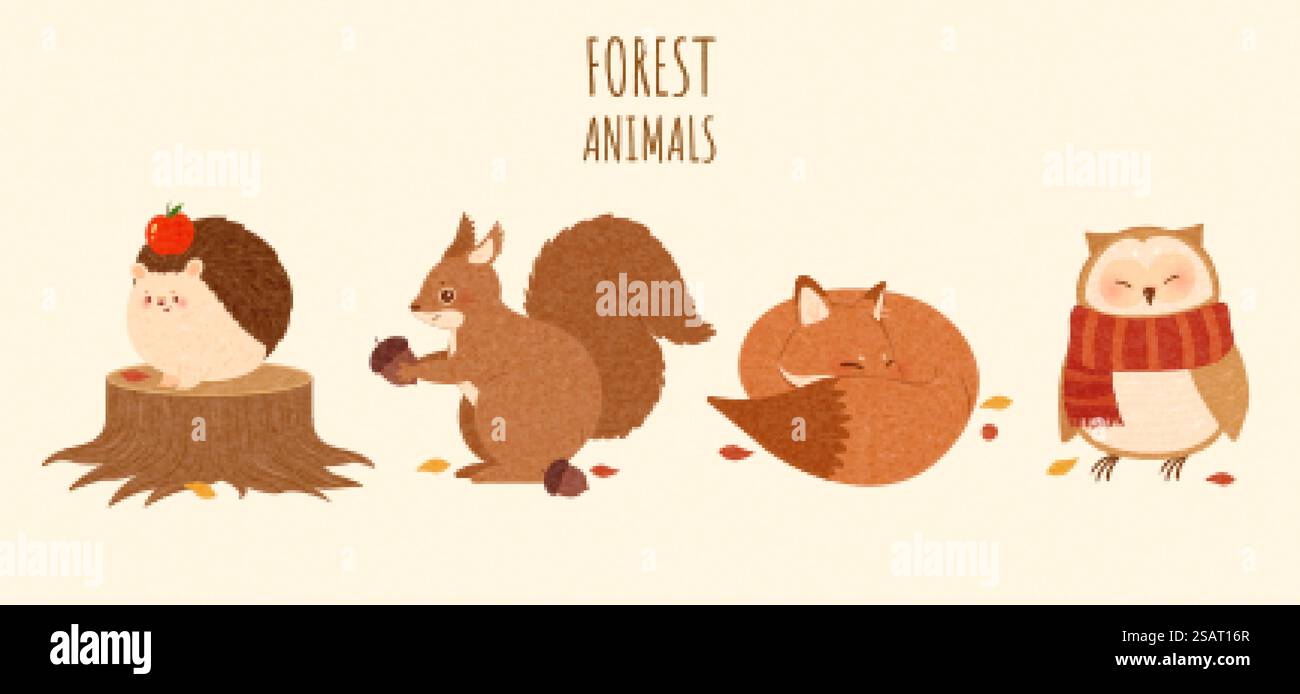 Element set nature forest Stock Vector Images - Alamy