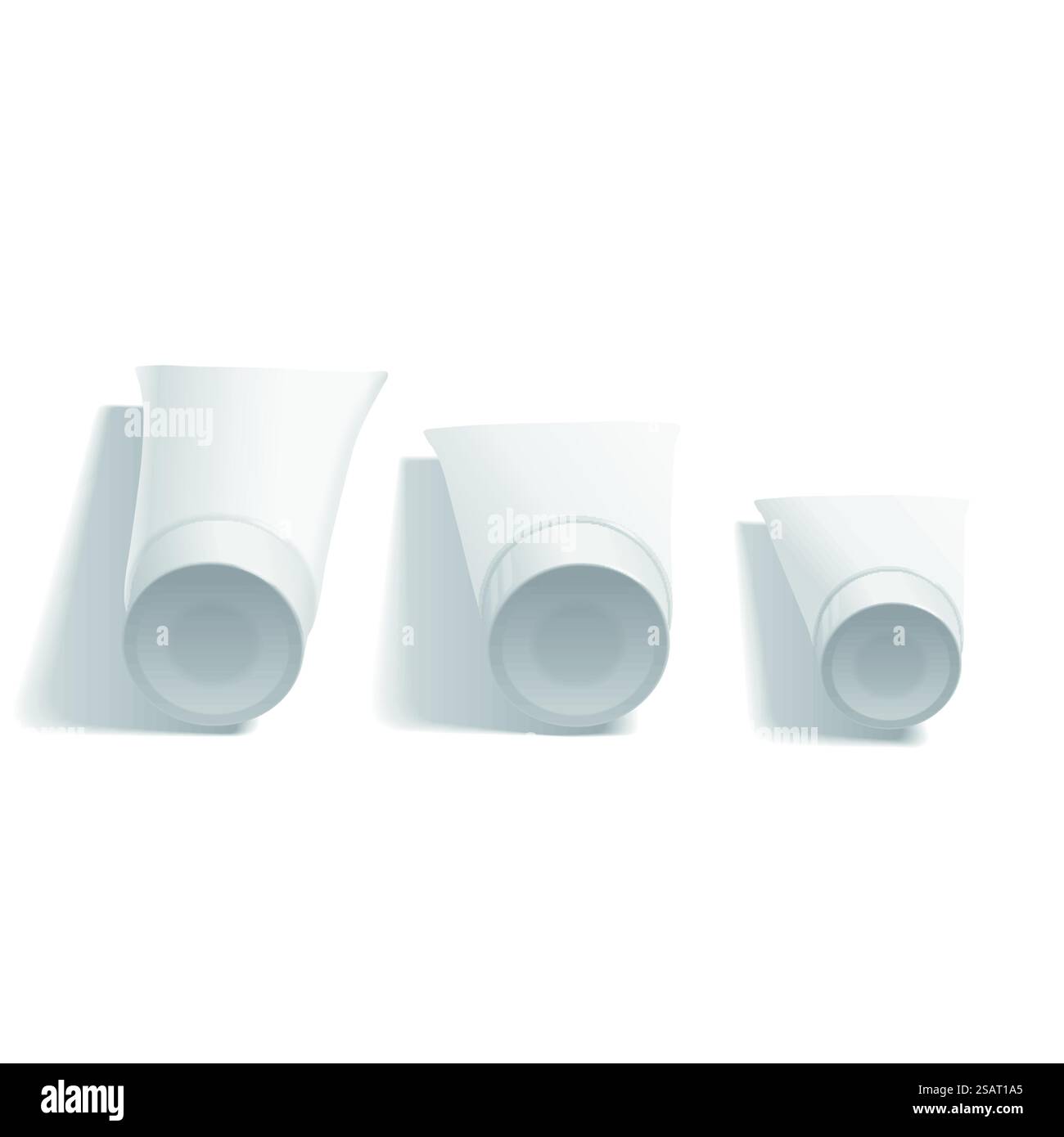 blank tubes set with a wide cap isolated on white background Stock ...