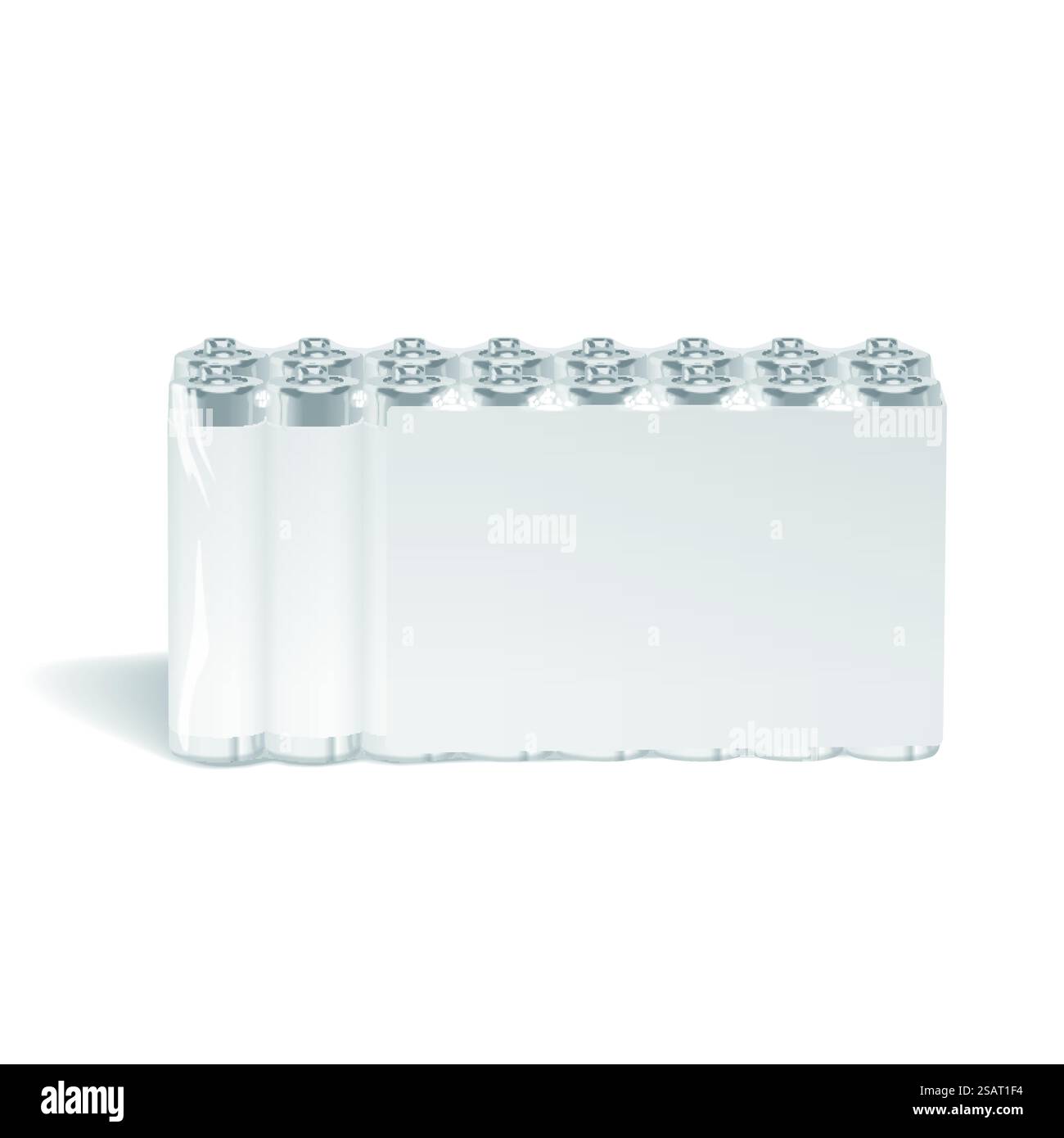 pack of blank batteries isolated on white background. blank batteries ...