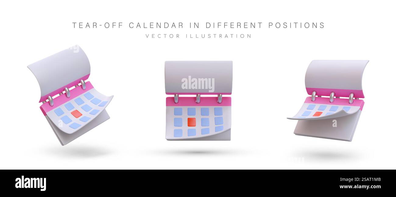 Set of tear off calendars. Wall paper planner. Reminders about ...