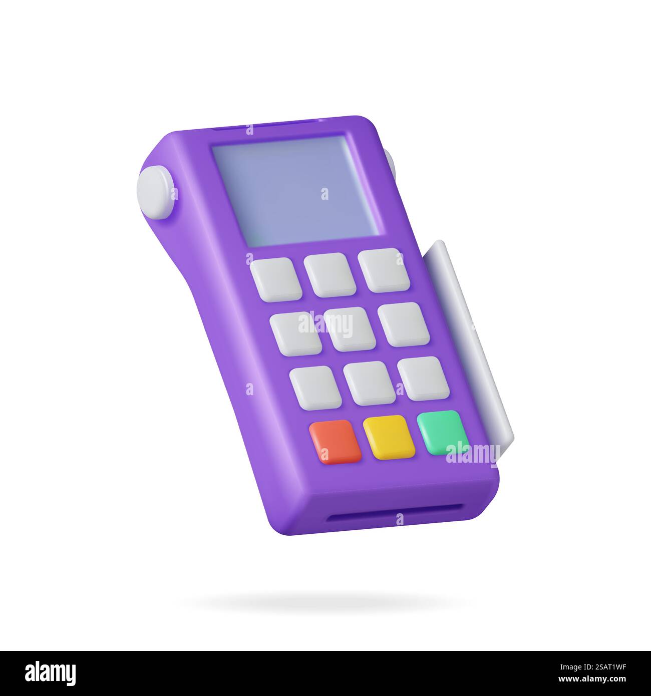 3D Payment Terminal Isolated. Render Modern POS Bank Payment Device ...