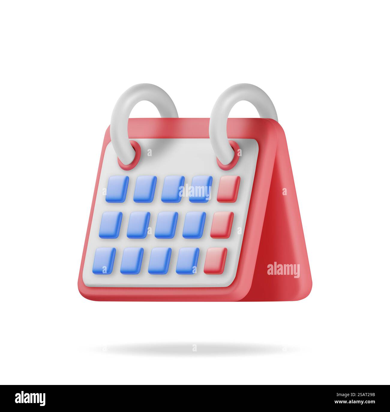 3D Paper Spiral Wall Calendar Isolated. Render Calendar Icon. Schedule ...