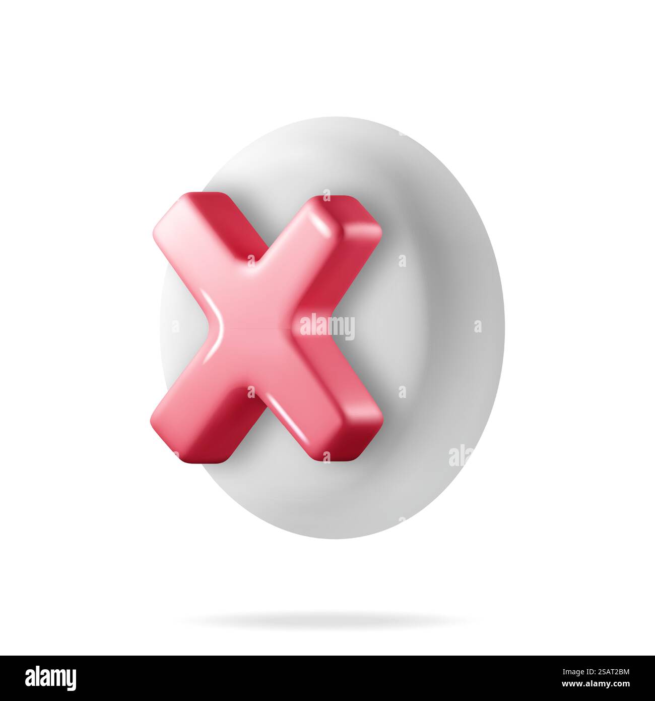 3d Wrong Button In Round Shape Red No Or Incorrect Sign Render Red Checkmark Tick Represents