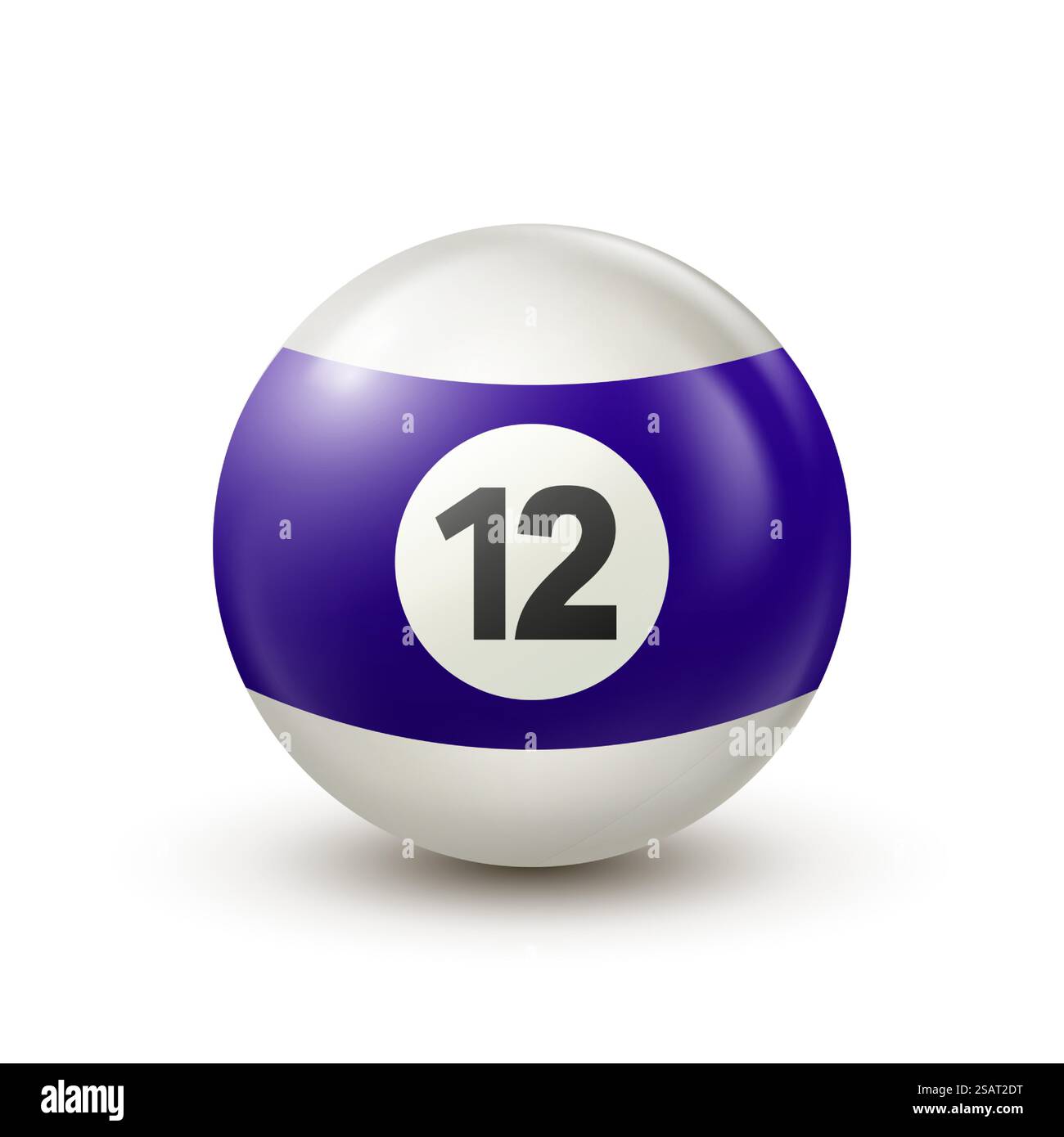 Billiard,purple pool ball with number 12.Snooker or lottery ball on ...