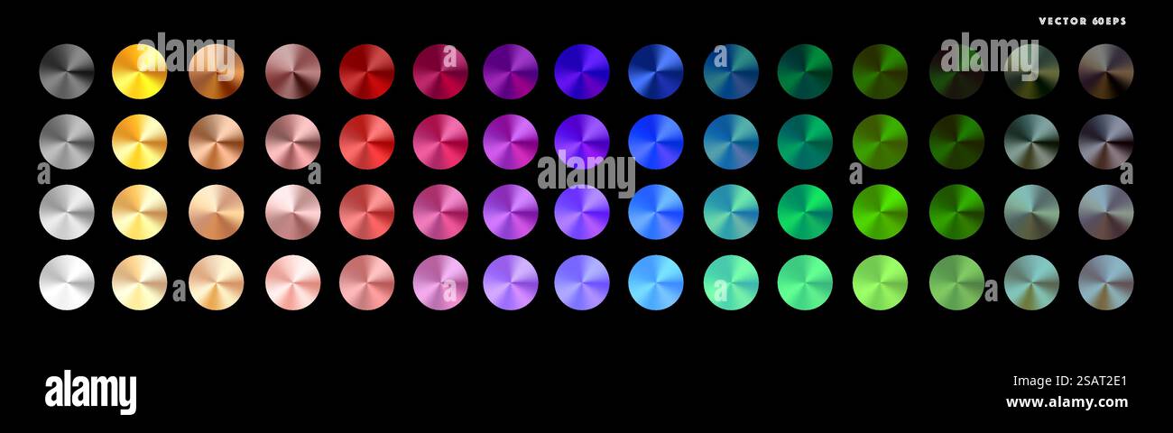 Multi colored radial gradient set. Collection of shiny foil in rainbow ...