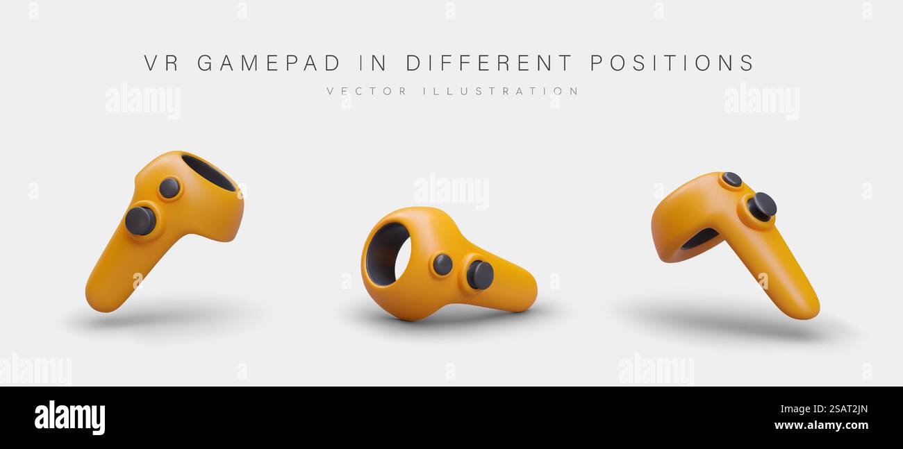 Gamepad for virtual reality. Gadget of future. Realistic image of computer device for interact ...