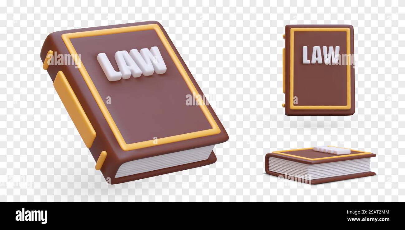 Set of realistic legal codes. Vector books in different positions ...