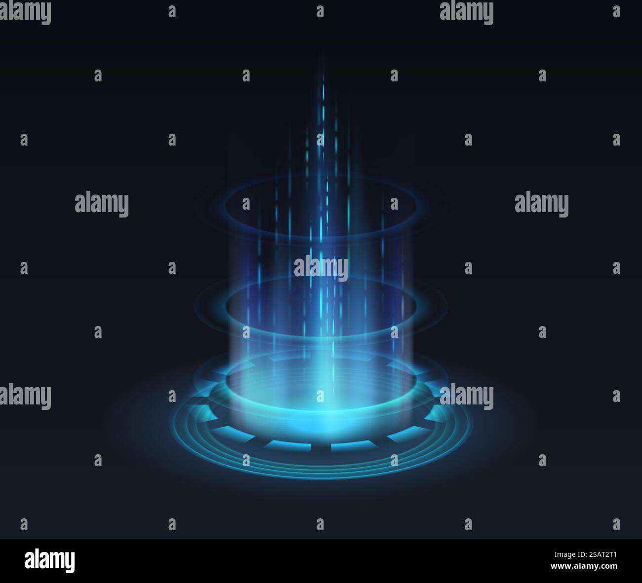 Opening of teleport podium realistic vector illustration. Magical aura ...