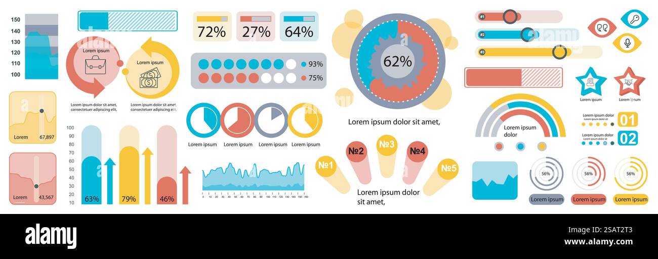 Mega set of infographic elements data visualization vector design ...