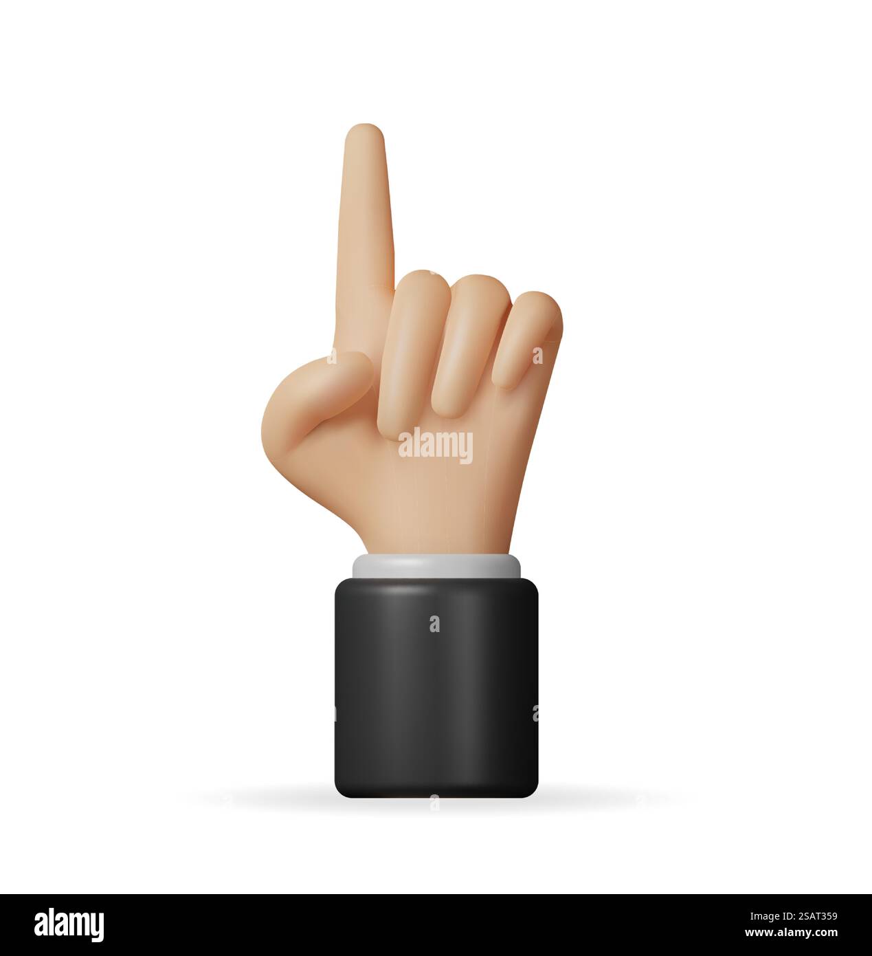 3d Hand Pointing Gesture Isolated. Render Hand Points Index Finger Up ...
