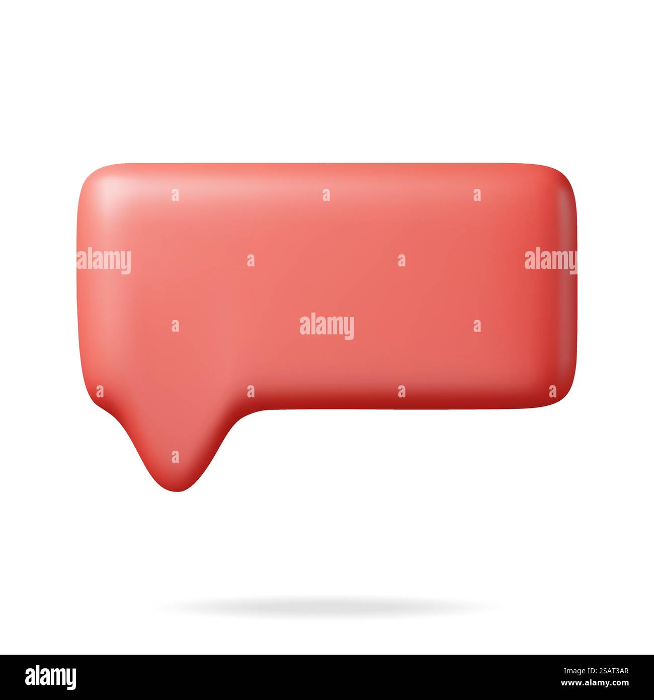 3D Red Blank Speech Bubble Isolated on White. Render Chat Balloon Pin ...