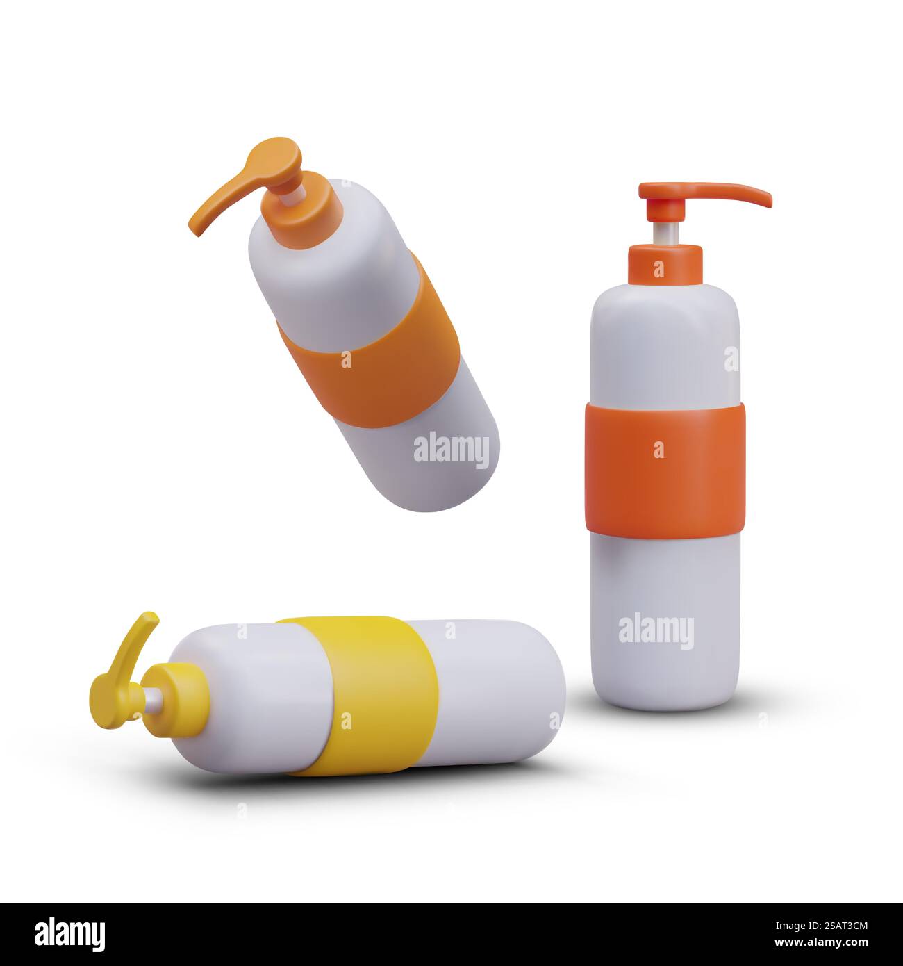 Set of bottles for soap, cream, gel with dispenser. Packaging of ...