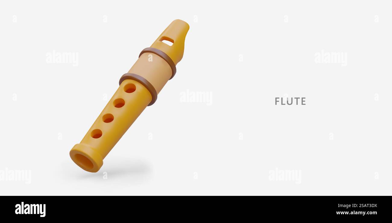 Realistic flute folk wind instrument record hi-res stock photography ...