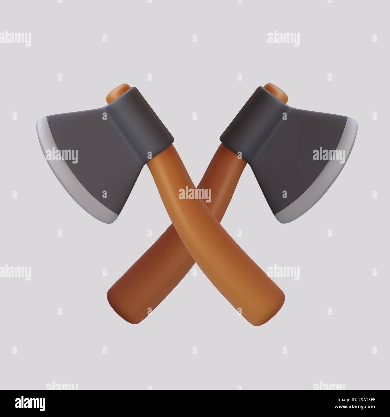 Realistic crossed axes. Competition between loggers. Vector ...
